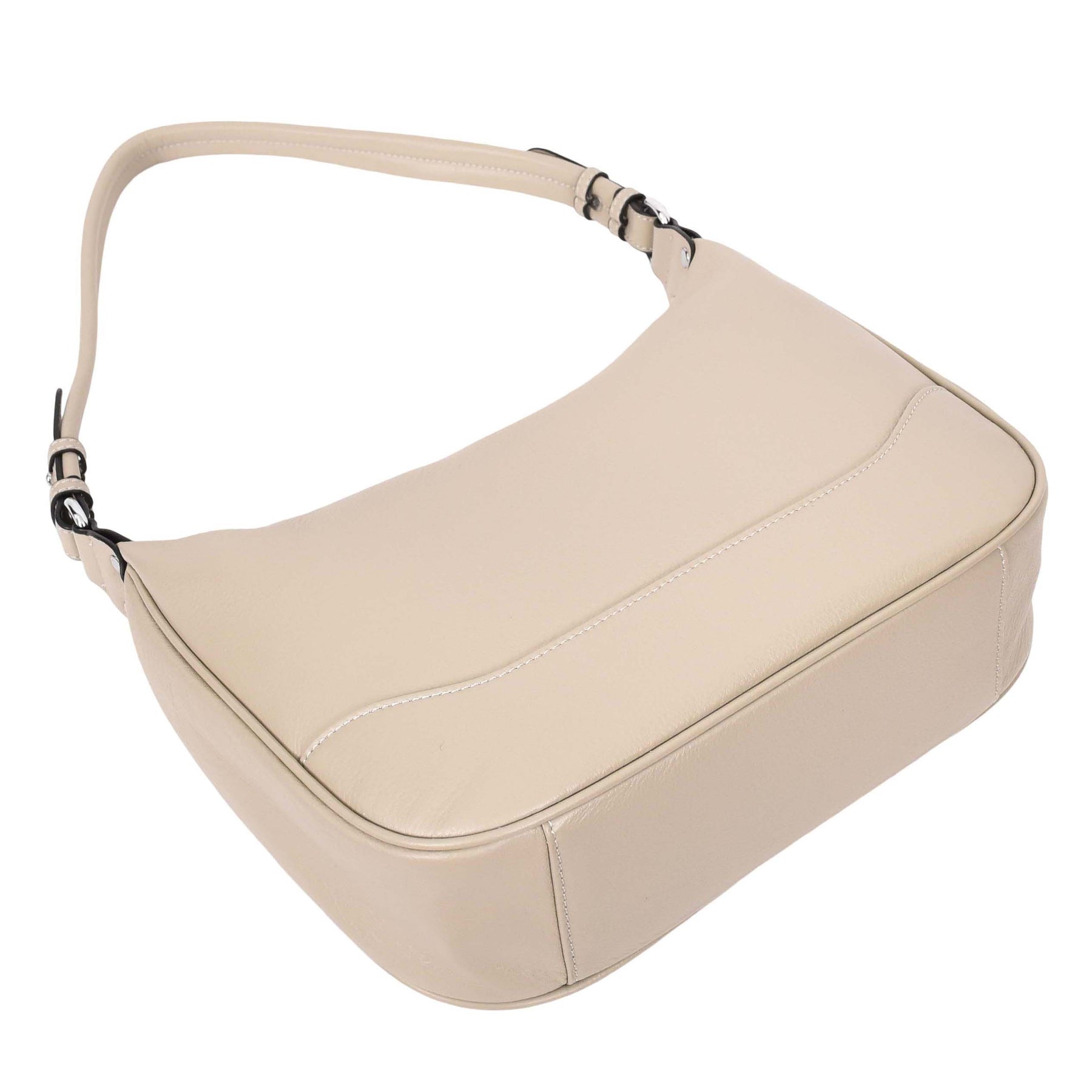 Womens Leather Hobo Style Shoulder Bag Taupe | House of Leather