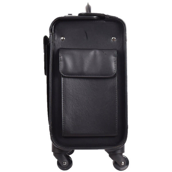 4 Wheel Spinner Leather Pilot Case Flight Cabin Bag | House of Leather
