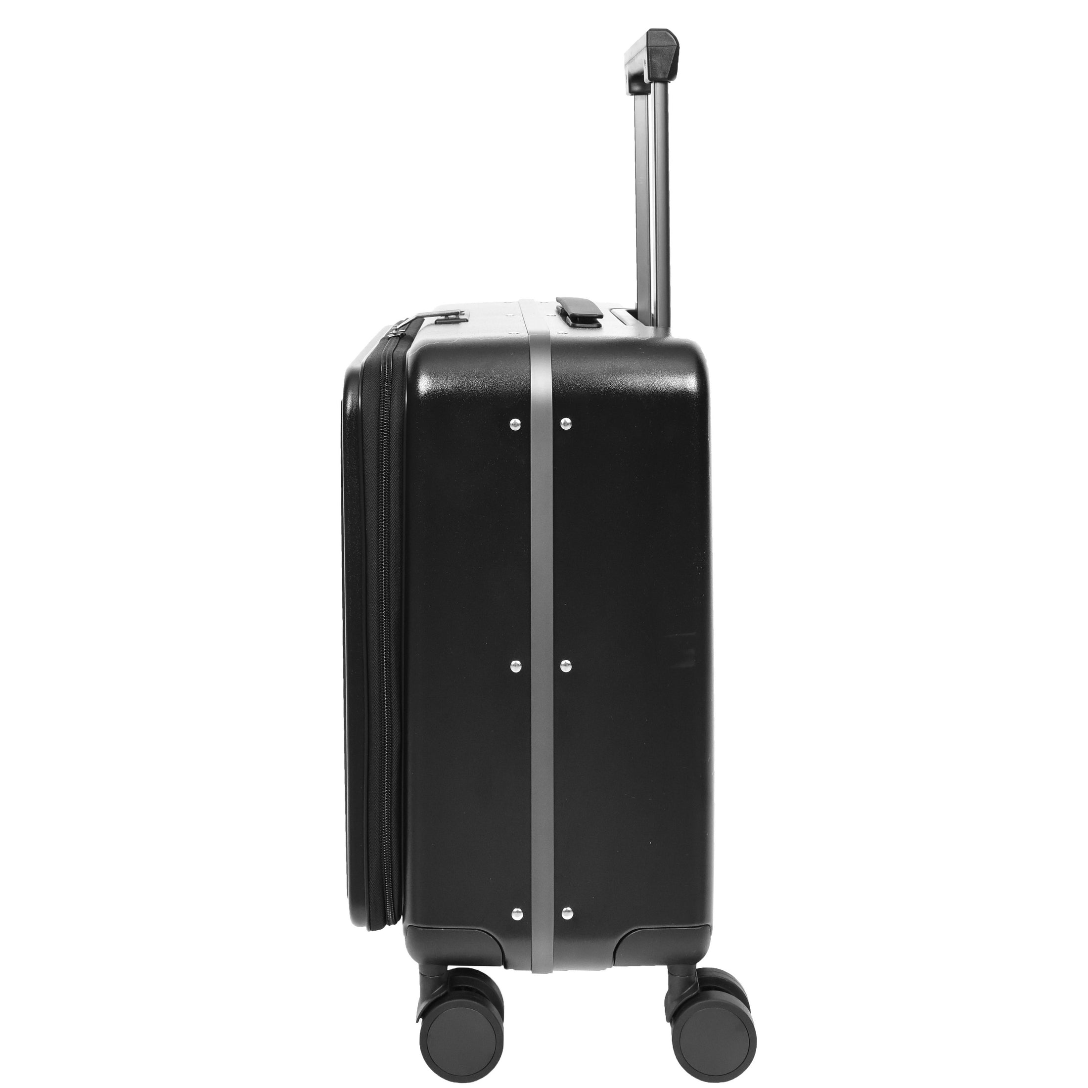 Four Wheel Pilot Case Hard Shell Cabin Bag Black | House of leather ...