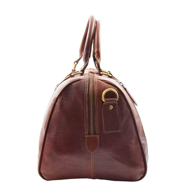 Classic Two Tone Weekend Bag Chestnut | House of Leather