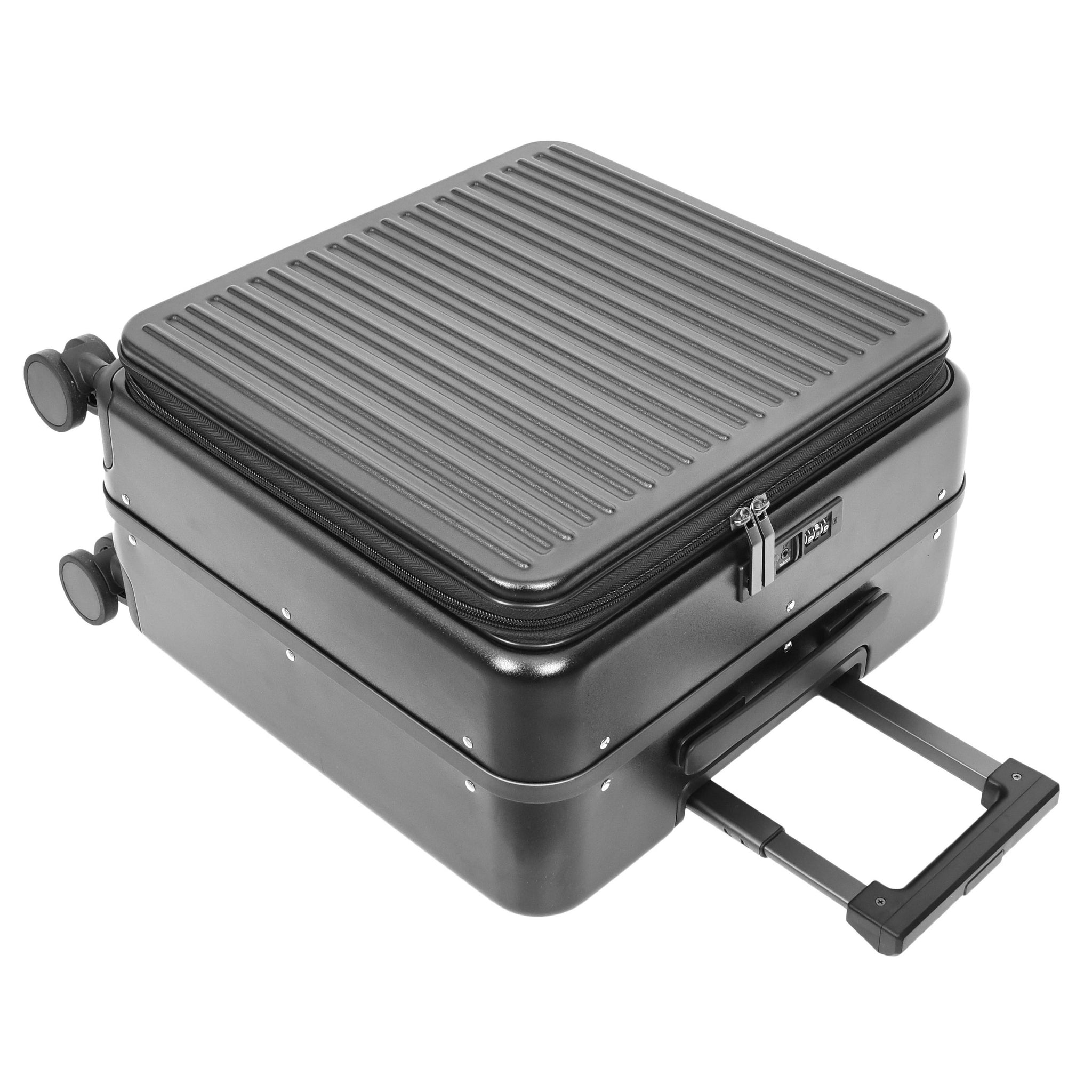 Four Wheel Pilot Case Hard Shell Cabin Bag Black | House of leather ...