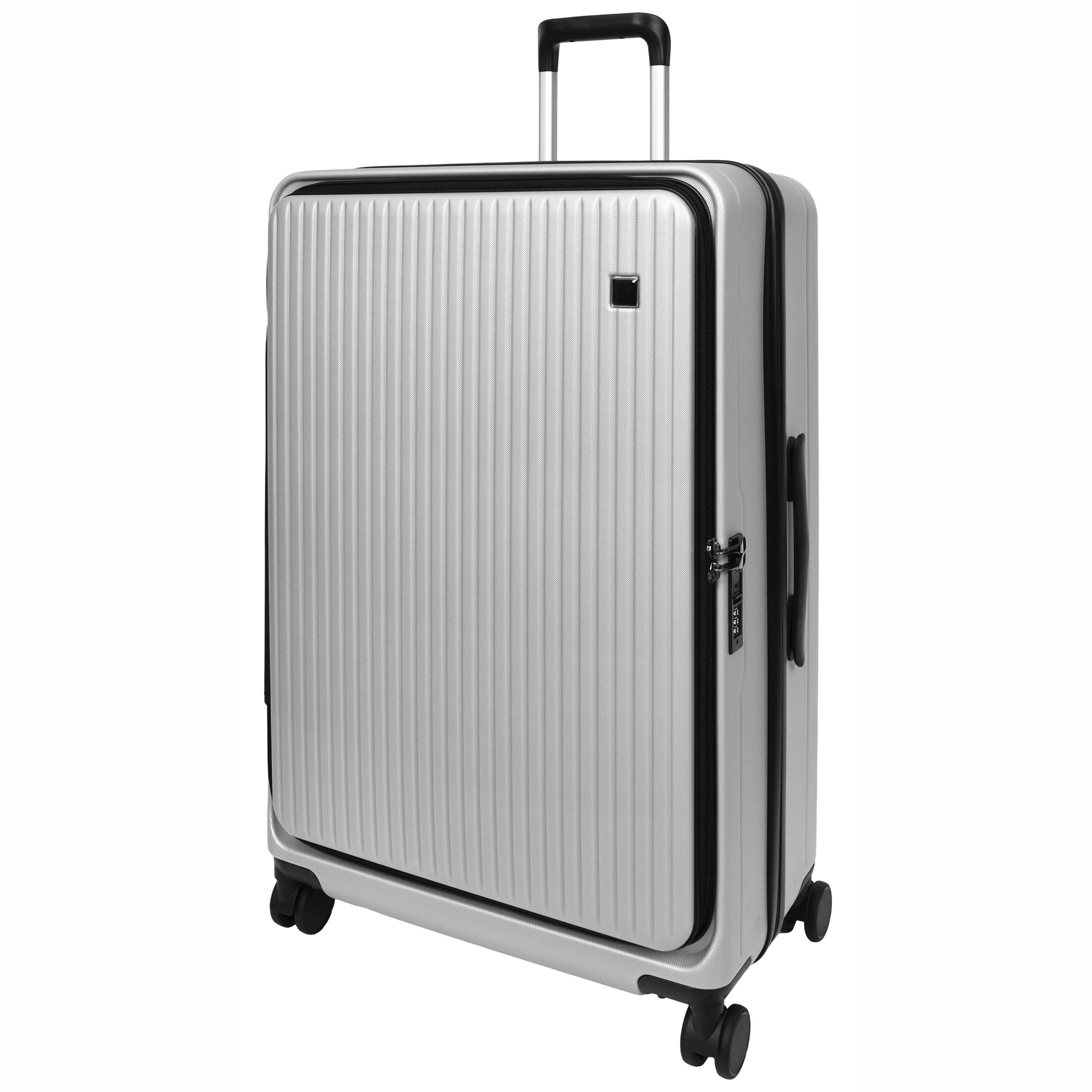 Four Wheel Suitcase Hard Shell Luggage Roamer Silver | House of Leather