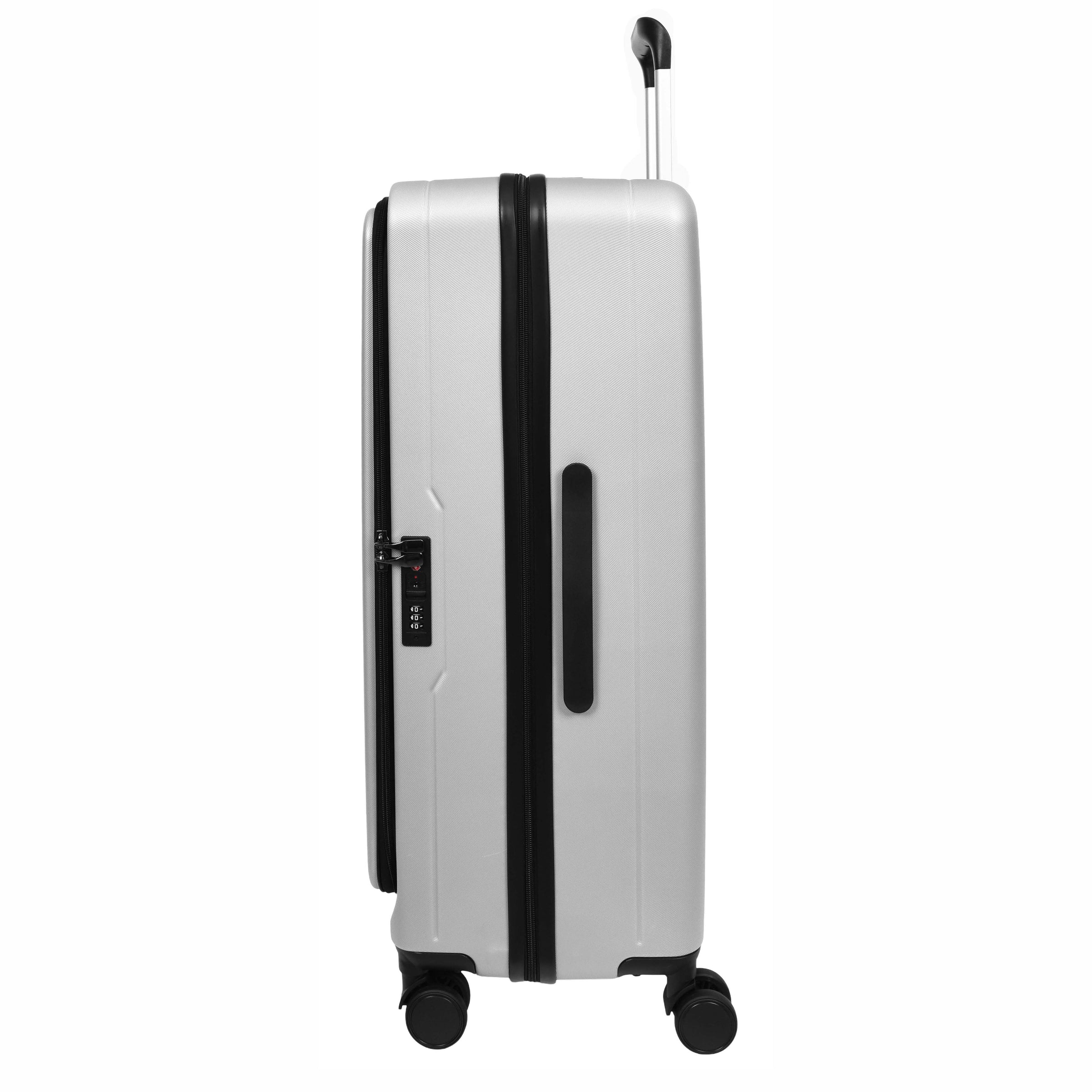 Four Wheel Suitcase Hard Shell Luggage Roamer Silver | House of Leather