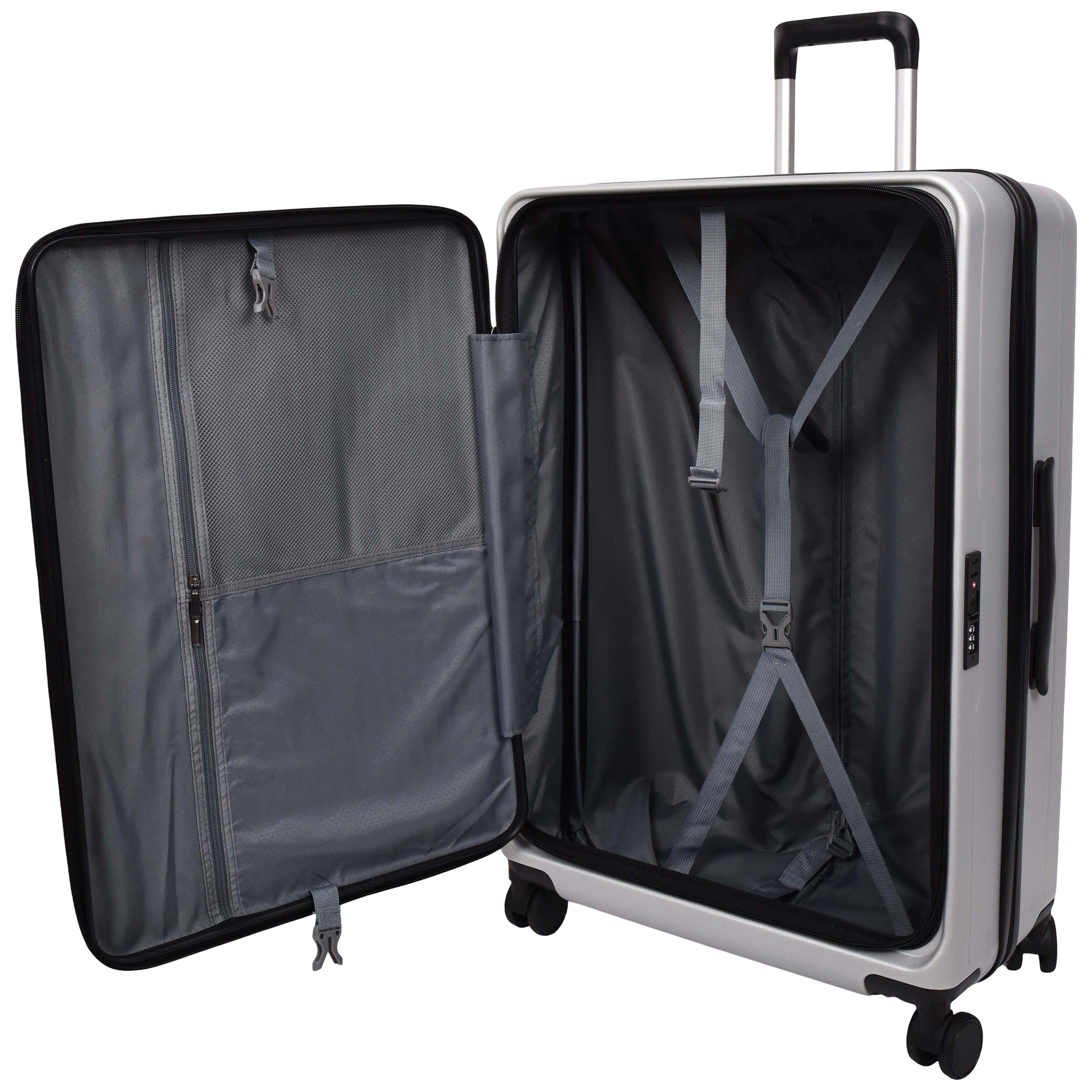 Four Wheel Suitcase Hard Shell Luggage Roamer Silver | House of Leather