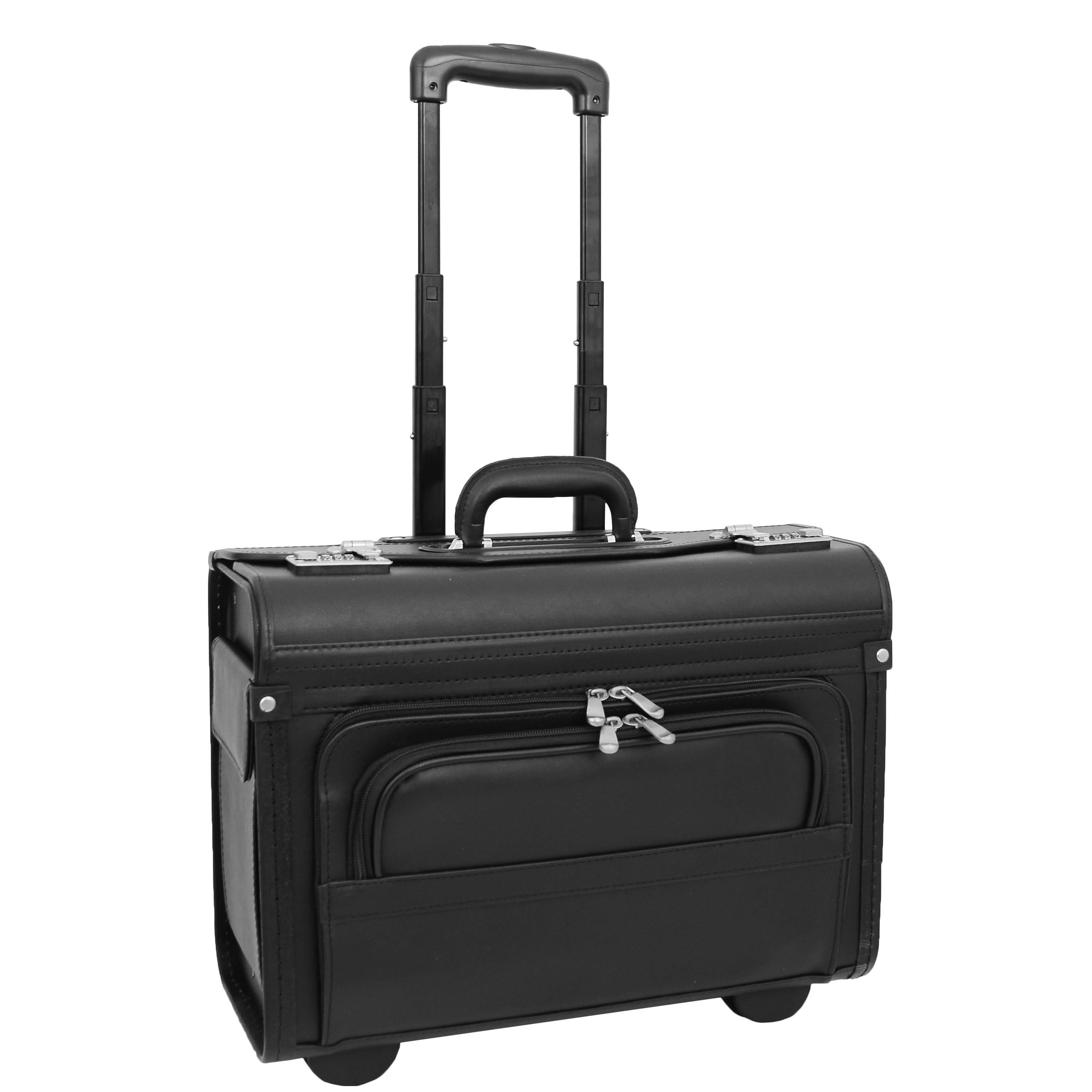 Pilot Case Wheeled Lockable Laptop Bag Black | House of Leather