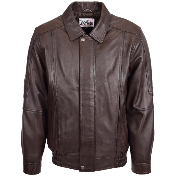 Classic Brown Leather Bomber Jacket for Men | House of Leather