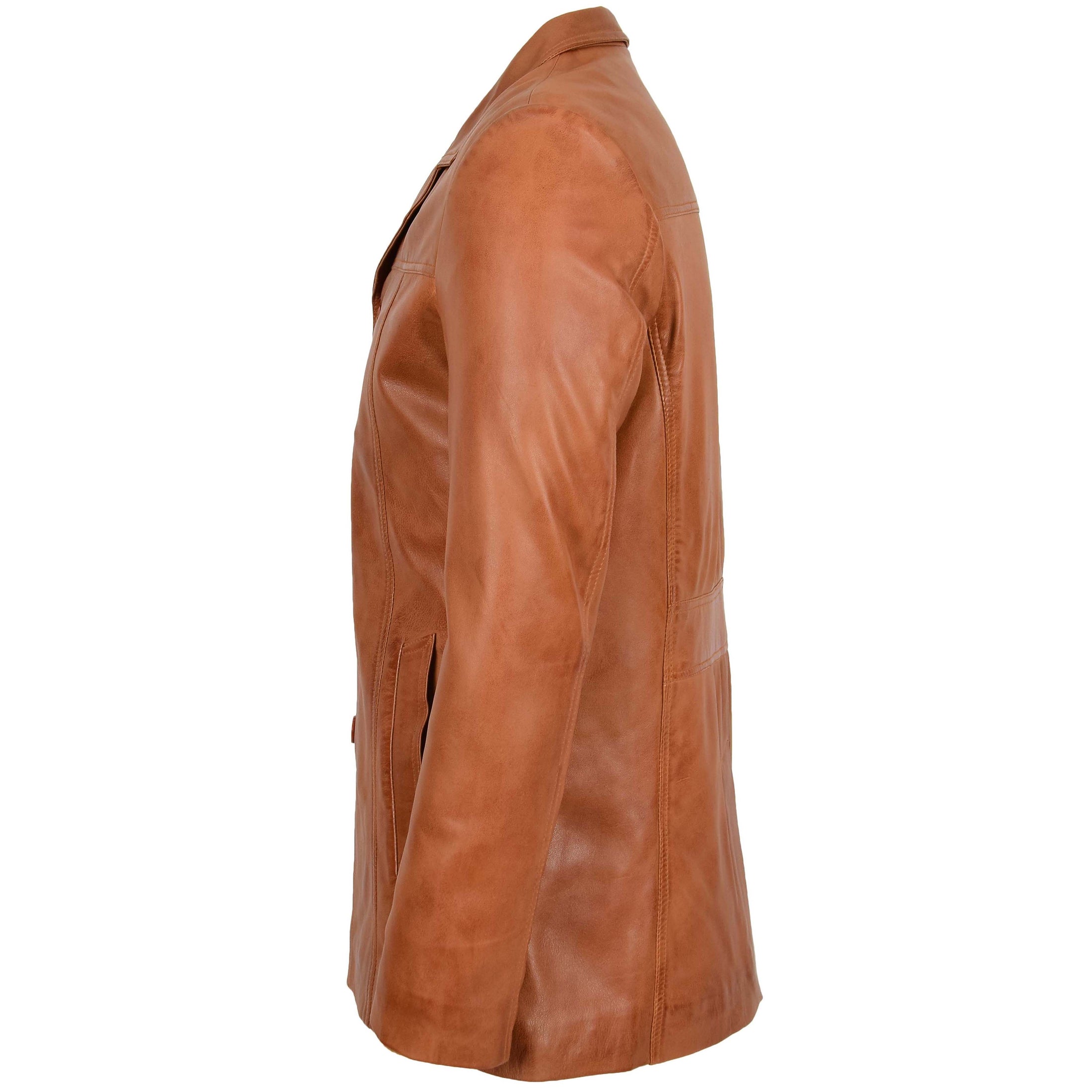 Mens Classic Leather Reefer Jacket Thrill Tan | House of Leather
