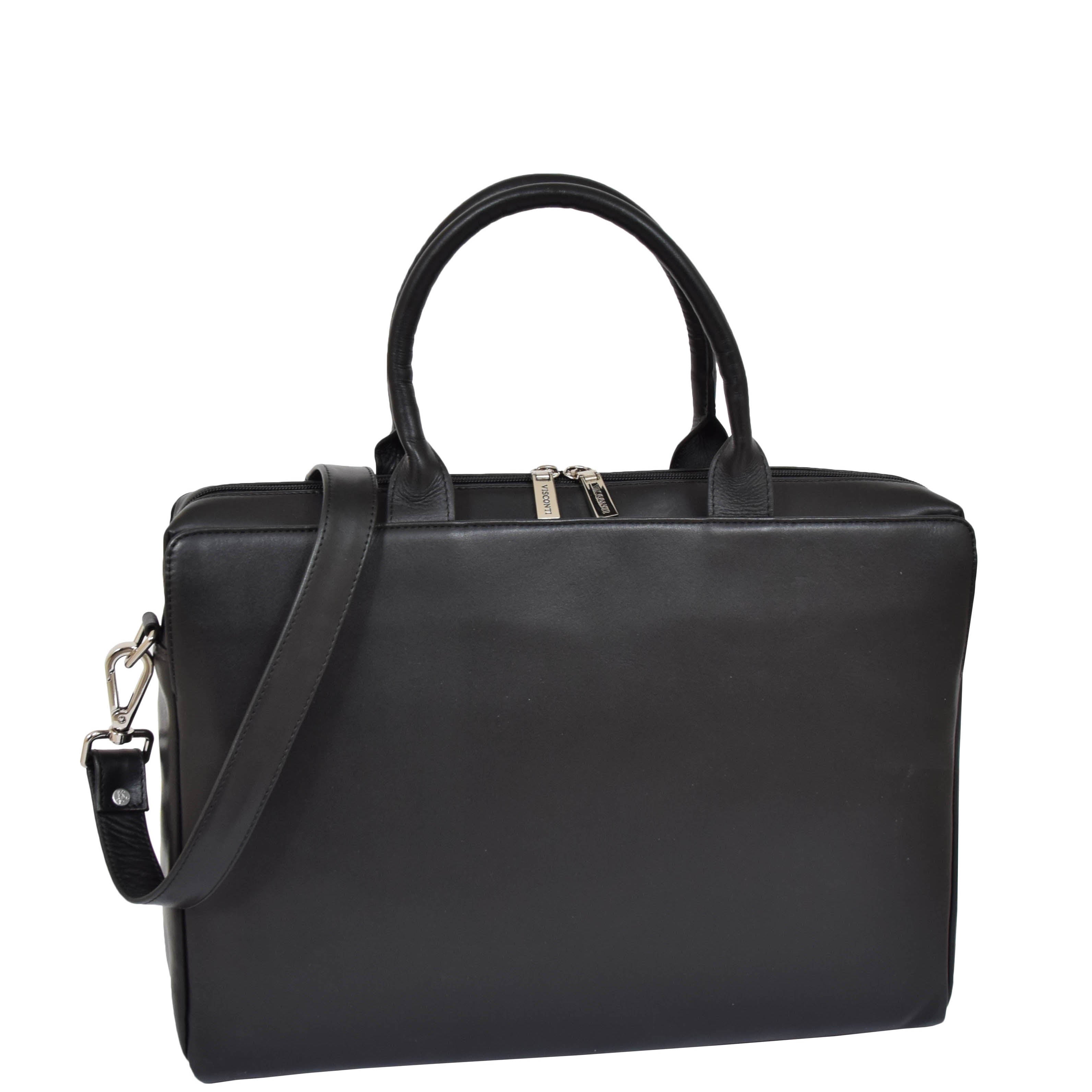 Womens Real Soft Leather Briefcase Black | House of Leather